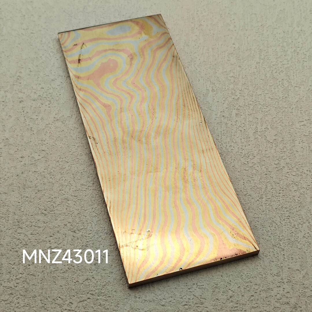 Mokume Plate Plate / Flat Bar 3alloys, Twist Pattern. Exotic Material ...