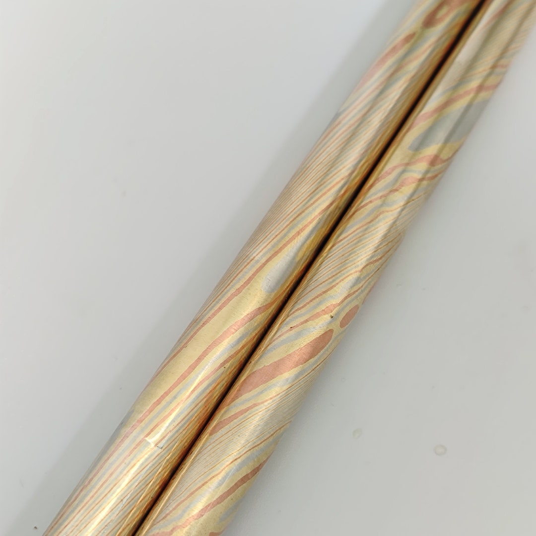 Mokume Rod/ Round Bar Customized, 3 Alloys, Twist Pattern. - Etsy