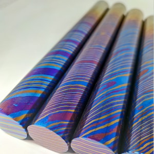 Titanium Damascus Rod (ti Damascus Rod),3 Alloys,3colors,1.4"(35mm ...