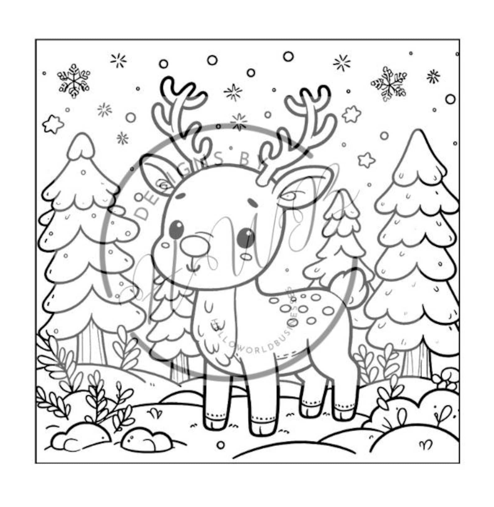 Christmas Coloring Book: Bold & Easy Holiday Designs – Printable PDF ...