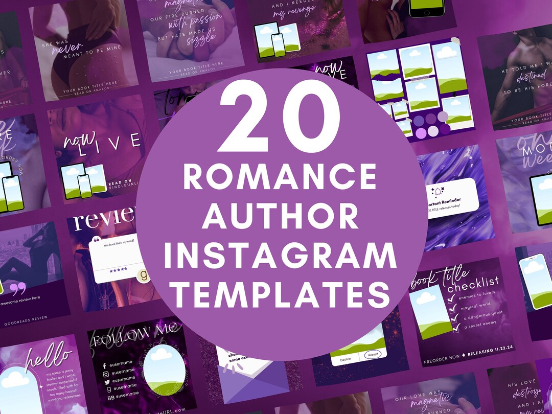 Dark Romance Author Instagram Templates Editable on Canva - Etsy