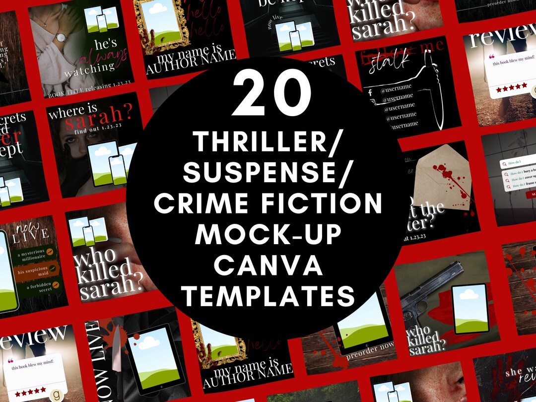 Thriller/suspense/crime Fiction Author Instagram Templates Editable on ...