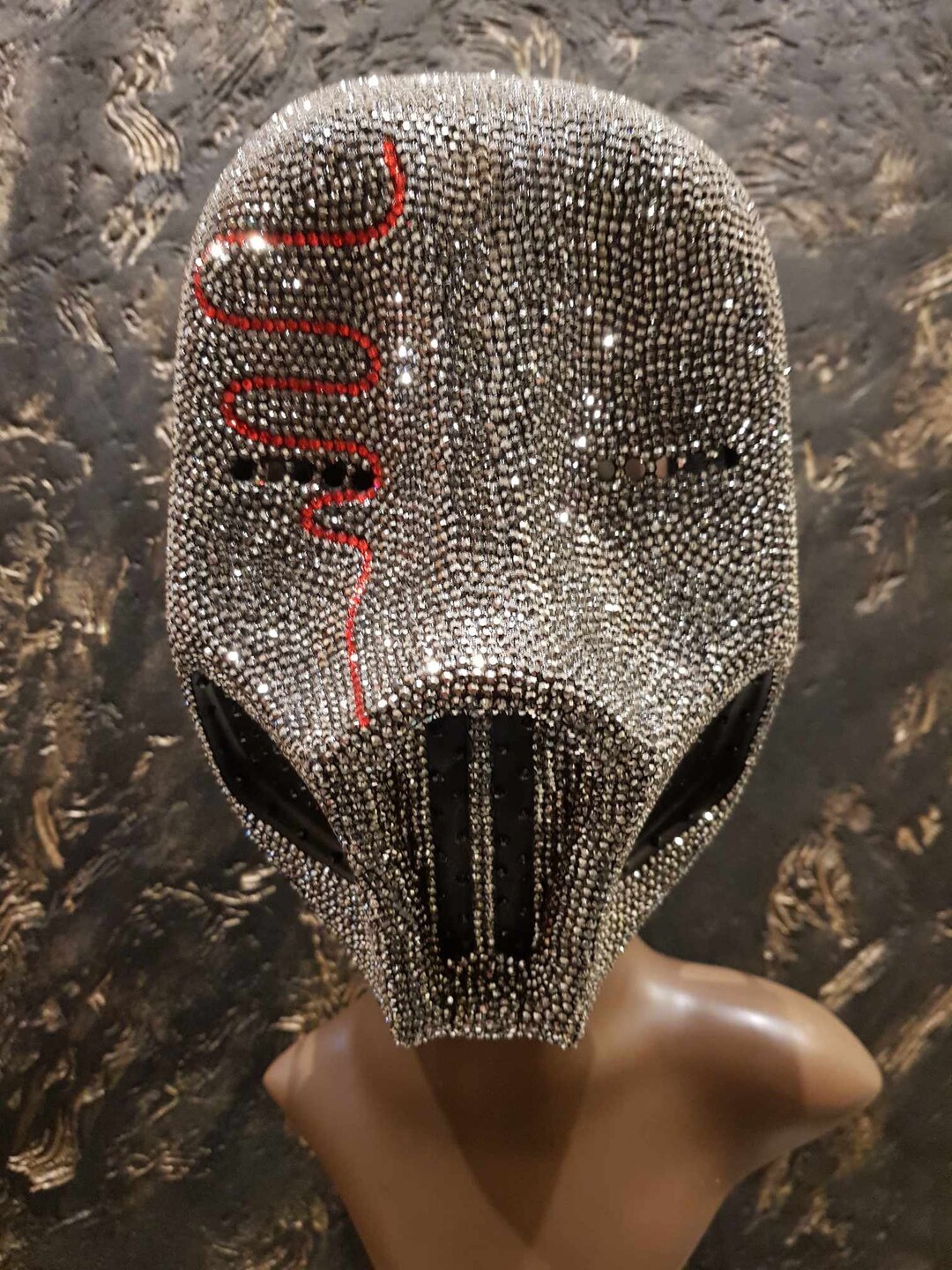 Crystalized Sickick Dj Mask,sick Mask,jet Black - Etsy