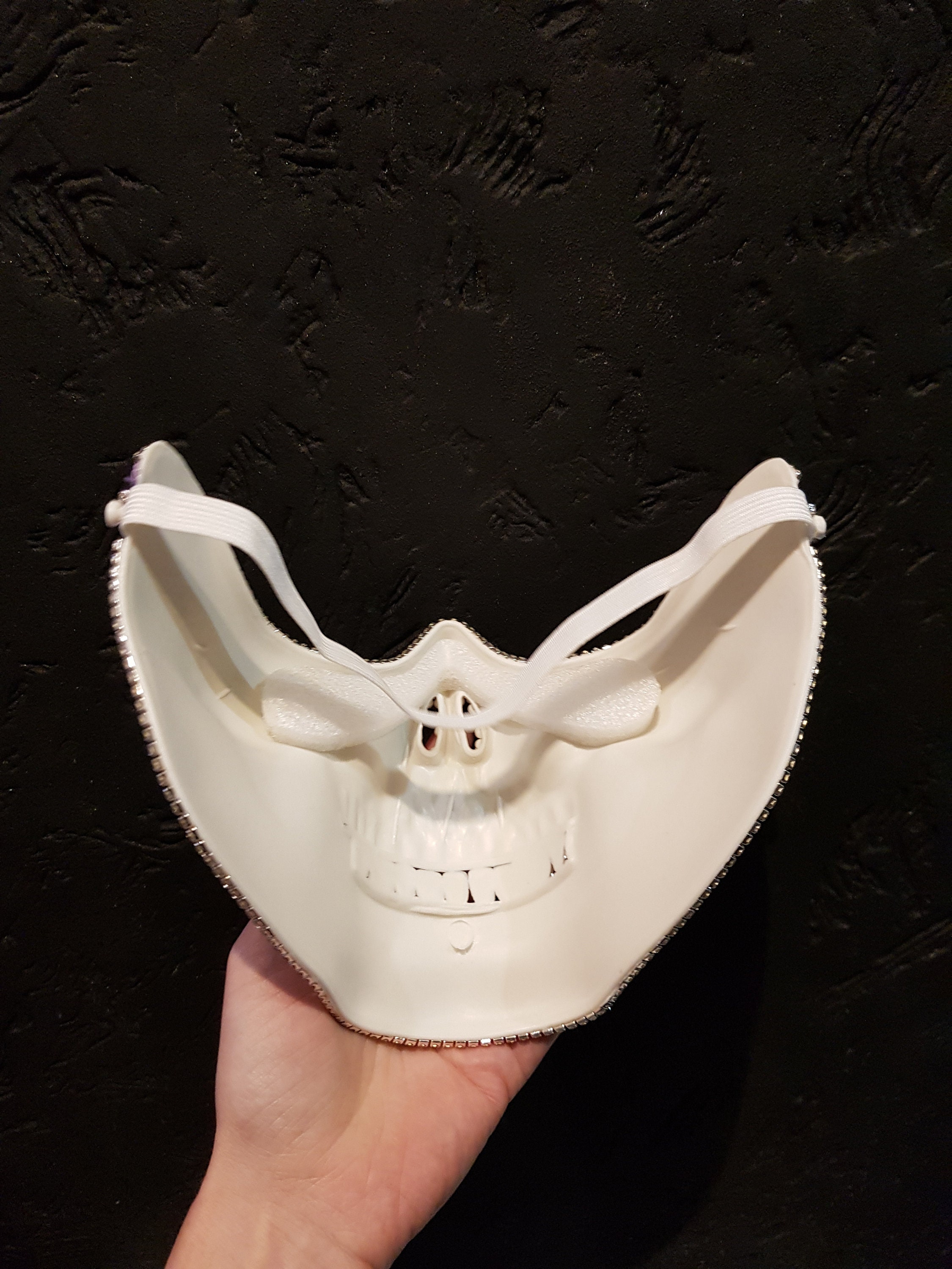 White Skull Mask: Face Mask Skull Mask Crystals Festival - Etsy