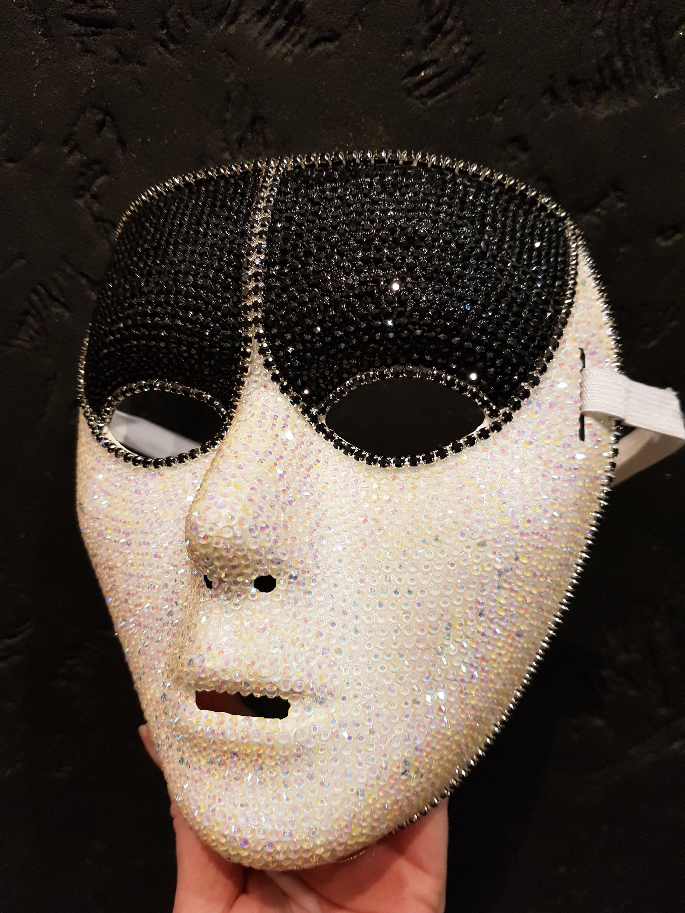 Full Face Maskcrystal Mask. Burning Man Rhinestoned - Etsy