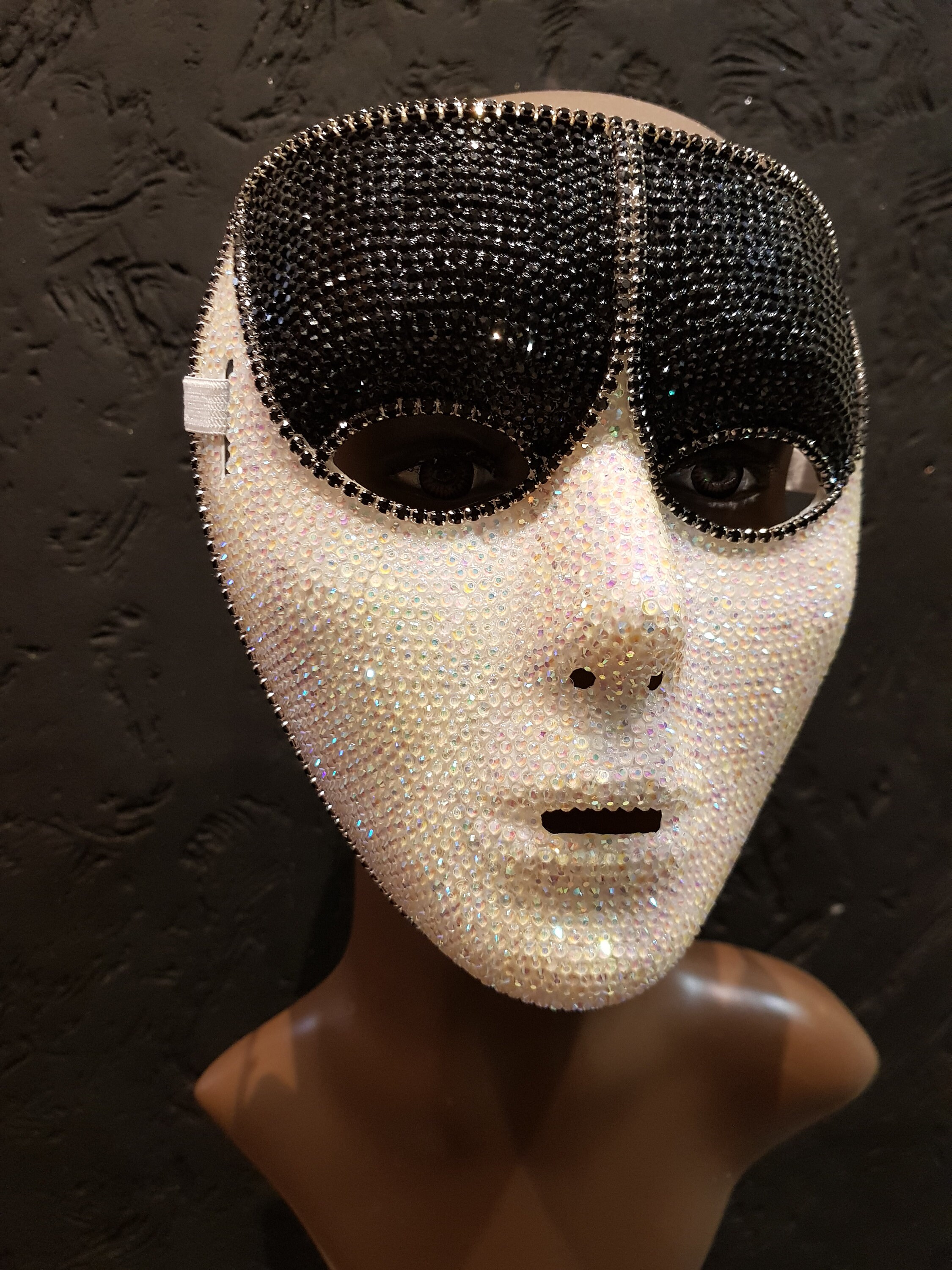 Full Face Maskcrystal Mask. Burning Man Rhinestoned - Etsy