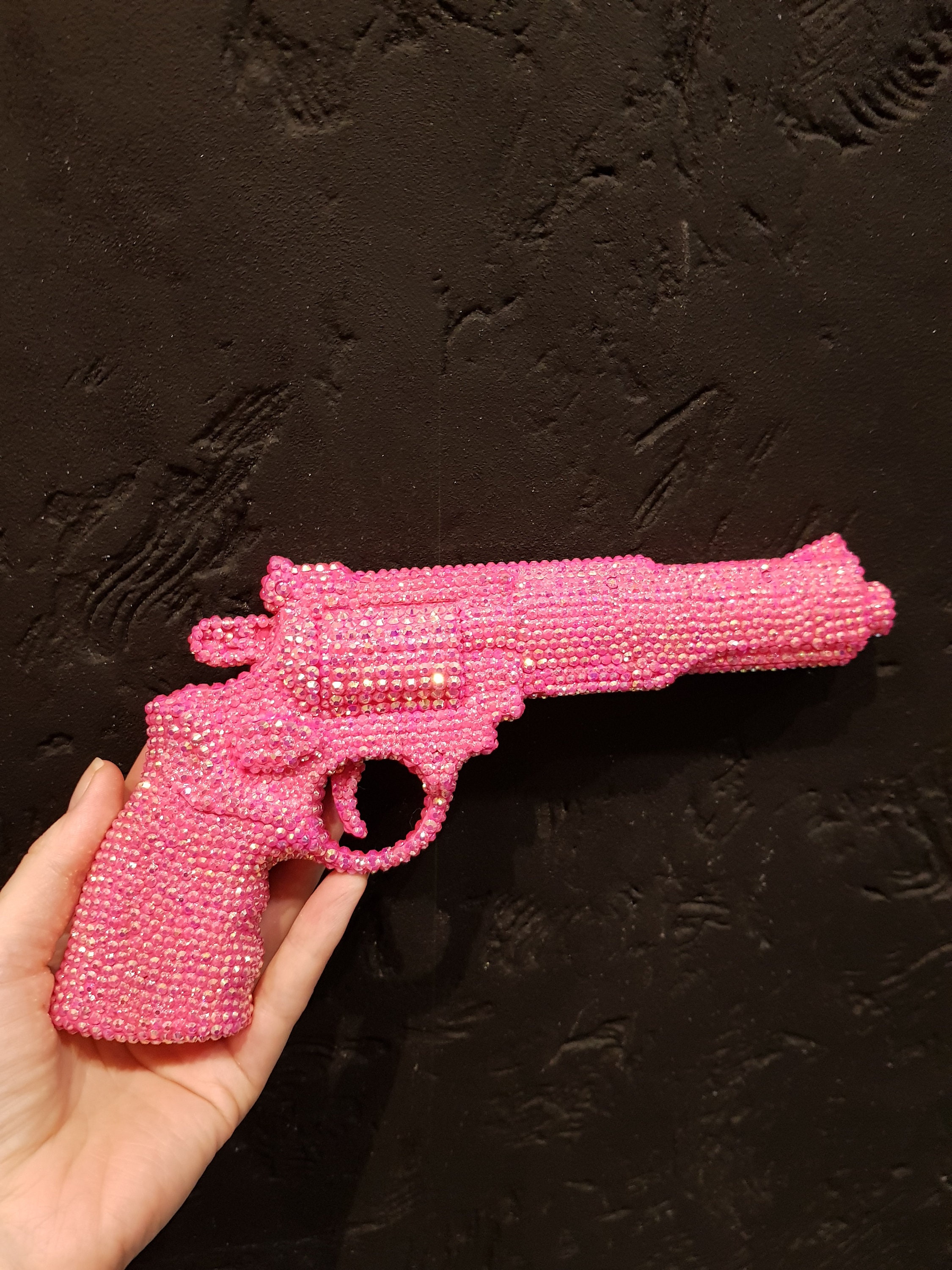 Pink Handgun With Rhinestones