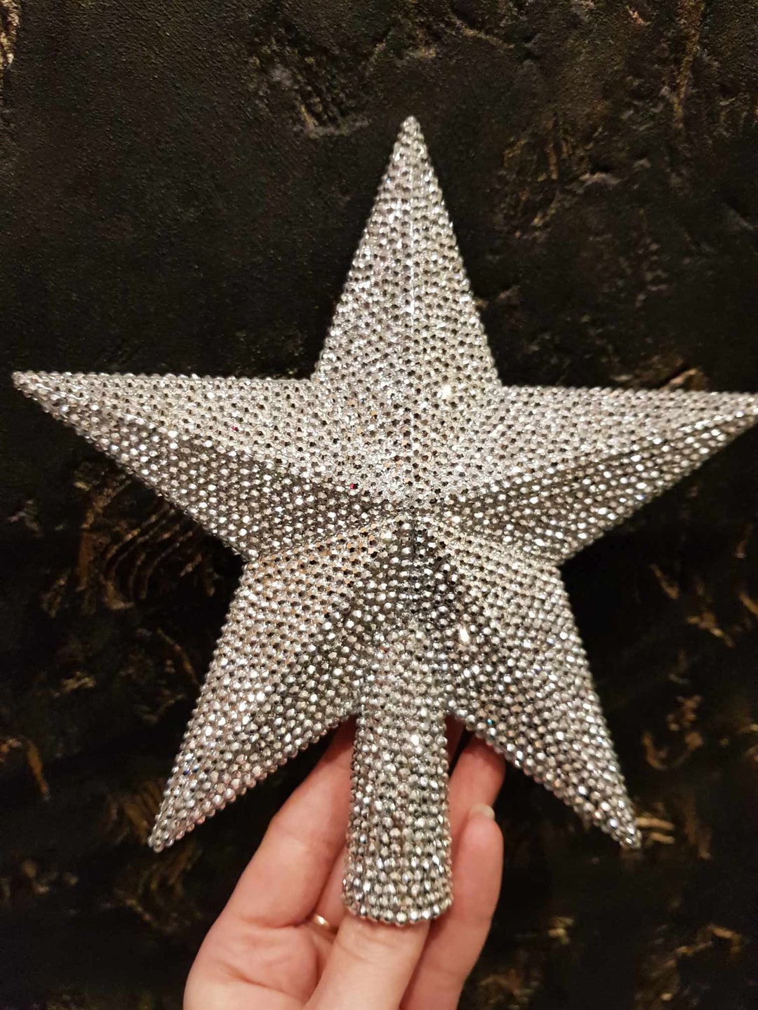 Crystal Rhinestone Star Christmas Decoration Handcrafted Twinkling Star ...