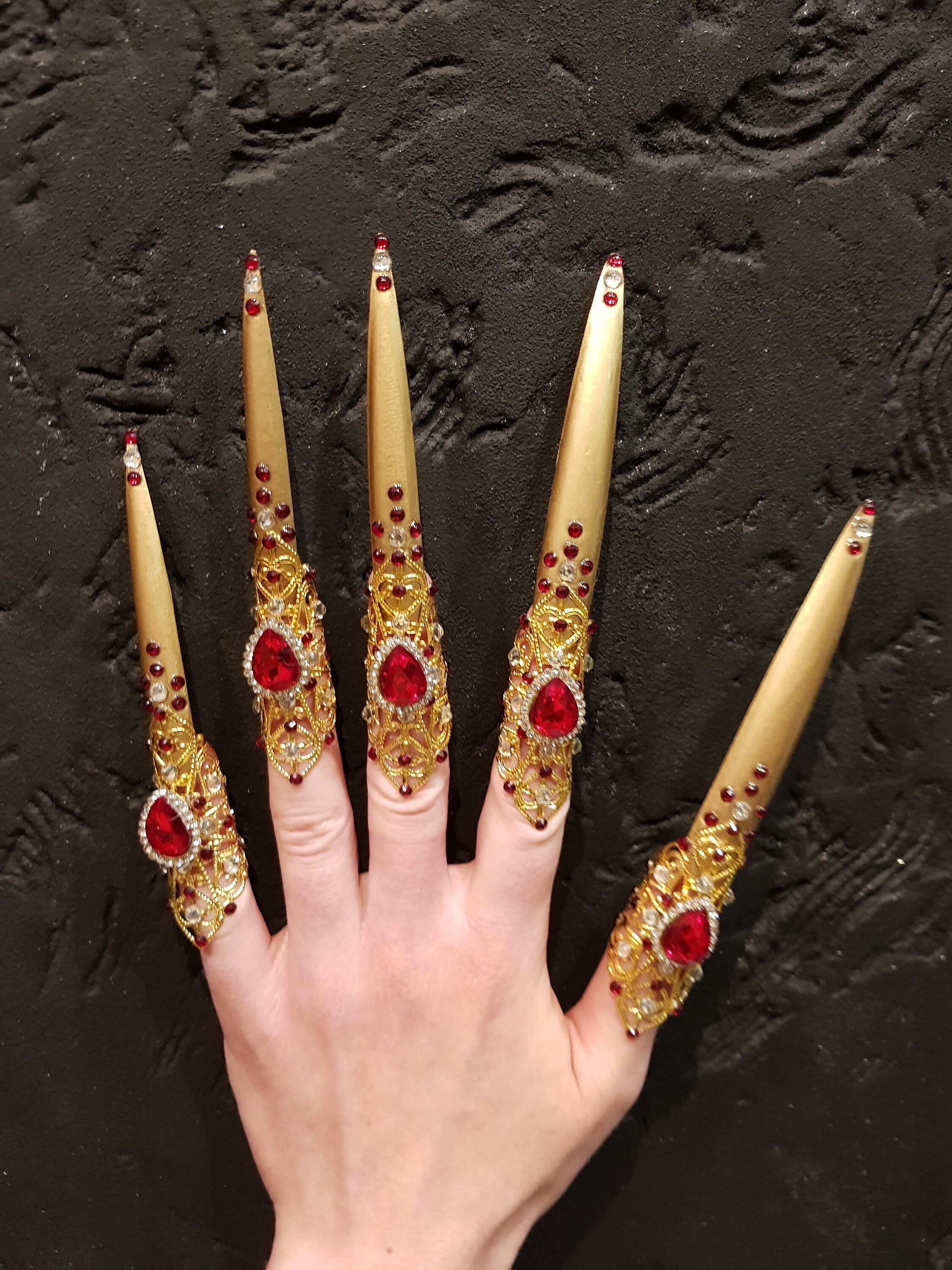Crystal Claw Nail Guards, Finger Jewellery Claw Rings,long Metal Nail ...