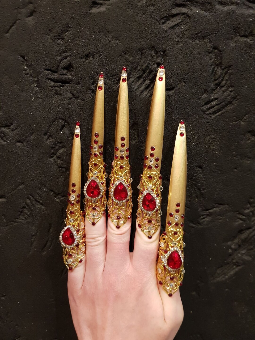 Crystal Claw Nail Guards, Finger Jewellery Claw Rings,long Metal Nail ...
