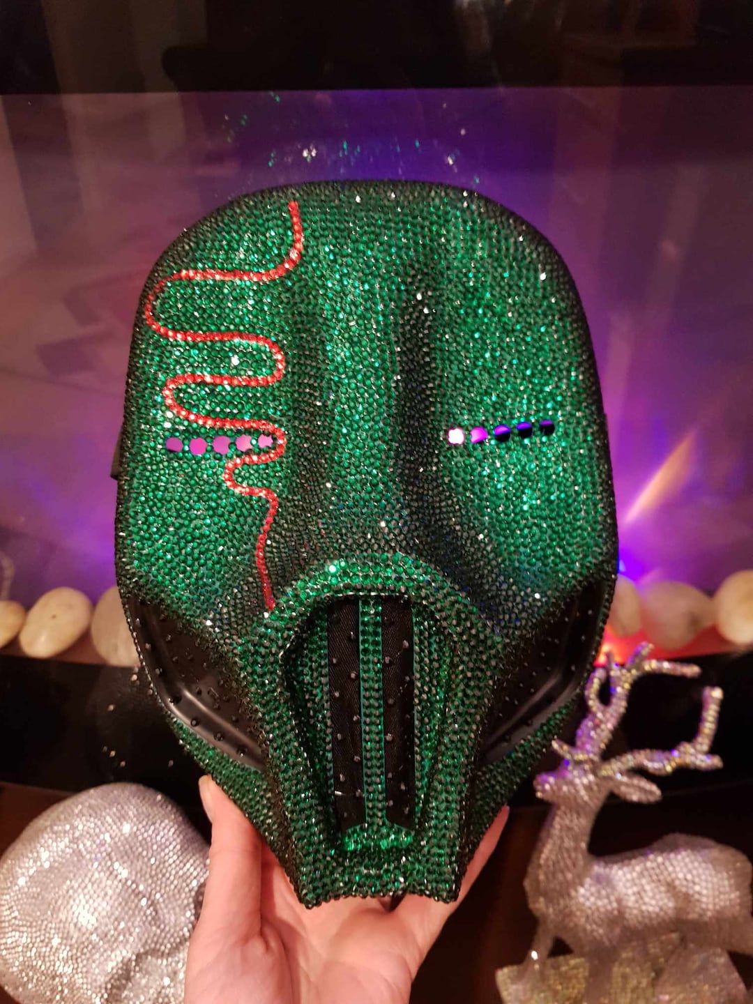 Crystalized Sickick Dj Mask Green Sick Mask Fashion Mask Festival Mask ...