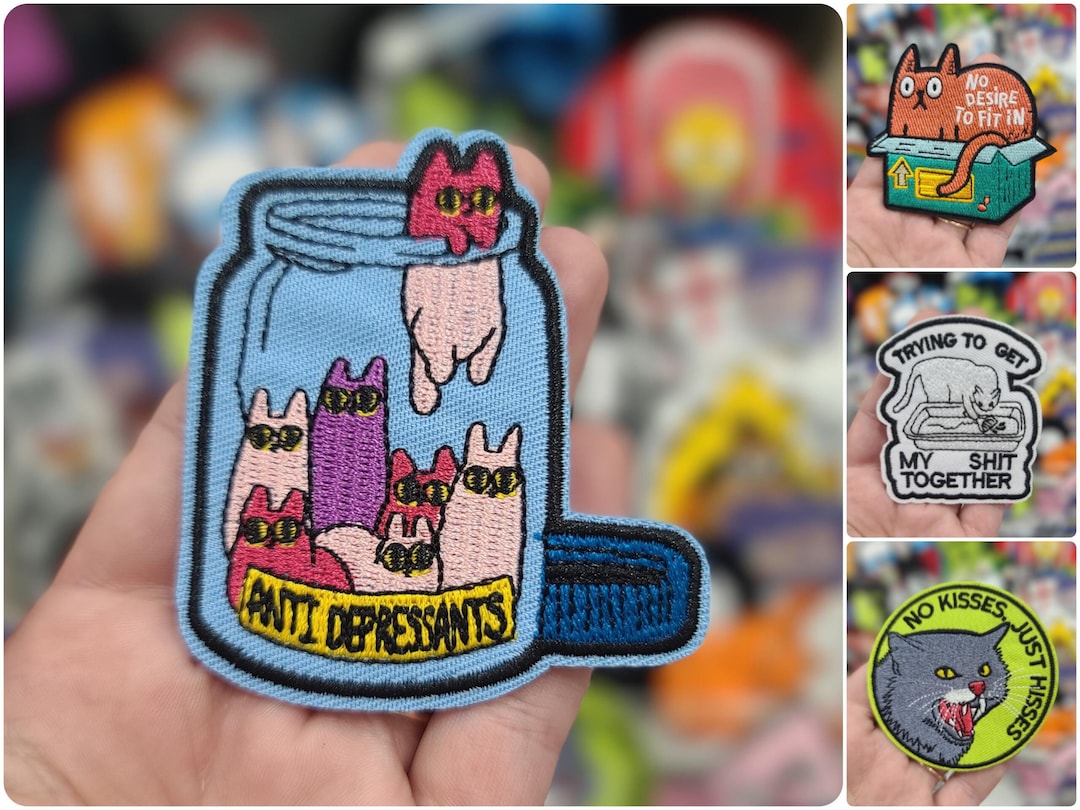 Cat Meme Patches - Iron on - Cute Funny Kitty Badges - Etsy