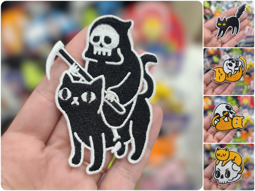 Spooky Cat Patches - Iron on - Kitty Badges - Etsy