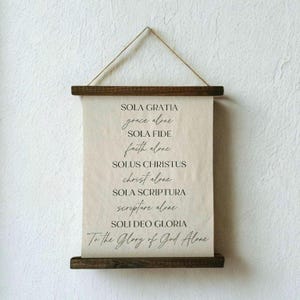 Five Solas Canvas Sign, 5 Solas Reformation Tapestry Sign, Faith Alone ...