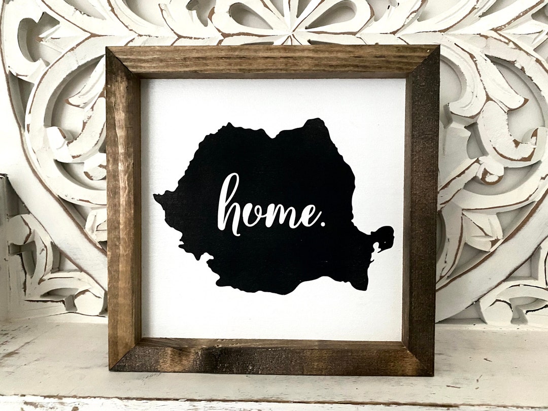 Home Country Sign, Romania, Wood Sign, Shelf Decor, Small Gift ...