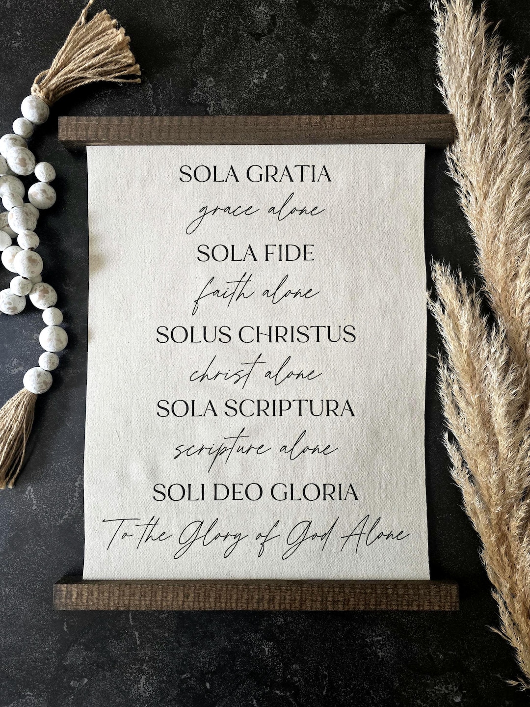 Five Solas Canvas Sign, 5 Solas Reformation Tapestry Sign, Faith Alone ...