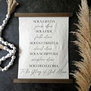 Five Solas Canvas Sign, 5 Solas Reformation Tapestry Sign, Faith Alone ...