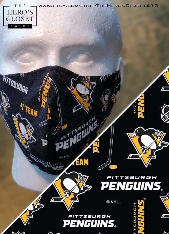 Pittsburgh Penguins Face Mask With Filter Pocket and Channel | Etsy