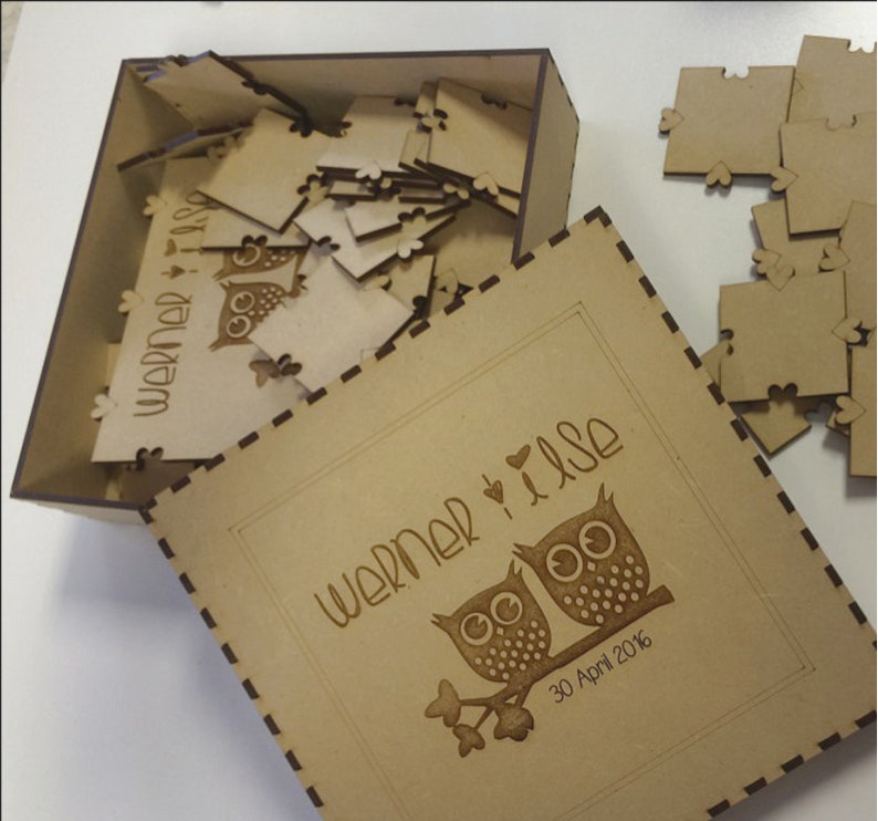 Laser Cut X3 Guestbook Puzzle Designs Digital Download - Etsy