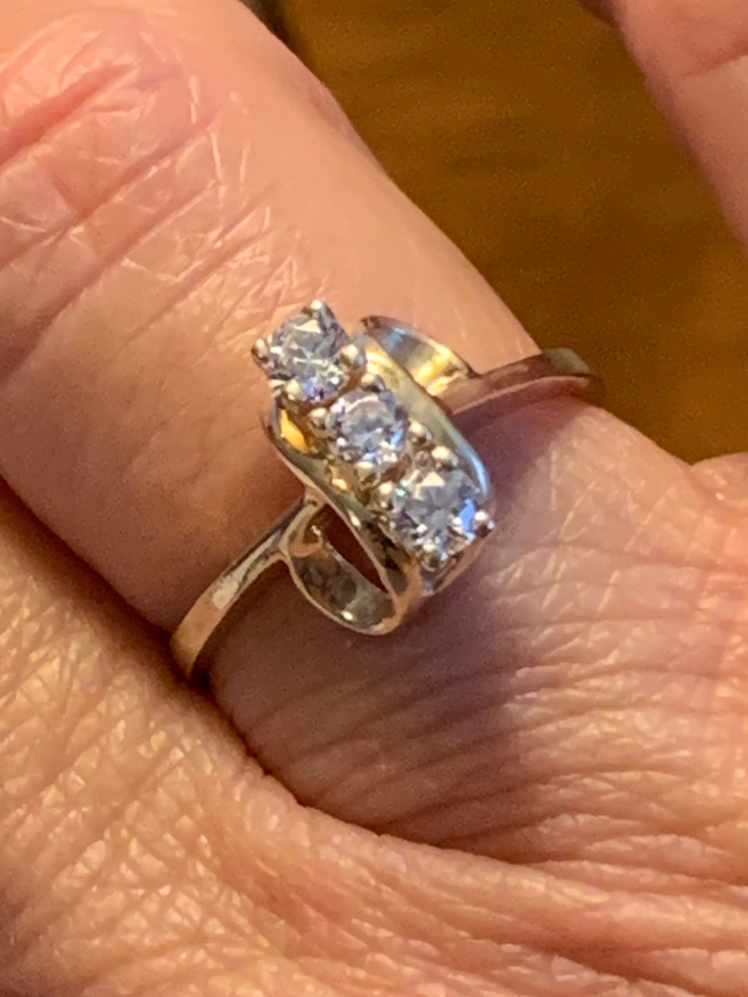 Vintage Multi CZ Ring, Mid Century CZ Ring, Goldplated CZ Ring, Pure ...