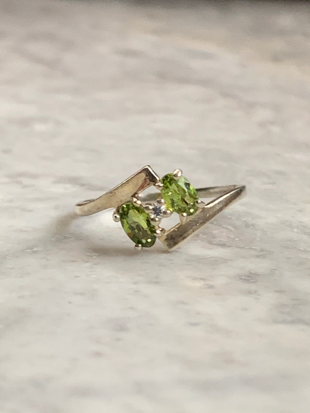 Vintage Genuine Peridot Ring, Multi Peridot Ring, Goldplated Peridot ...