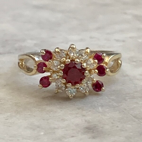 Simulated Ruby Ring - Etsy