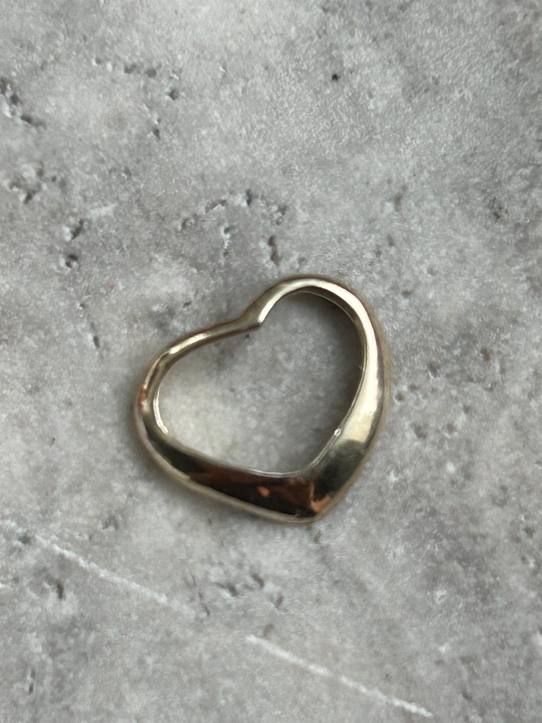 Vintage Free Floating Heart Pendant, Gold Plated Heart Pendant, Open ...