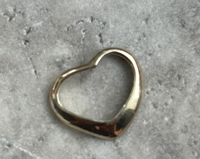 Vintage Free Floating Heart Pendant, Gold Plated Heart Pendant, Open ...