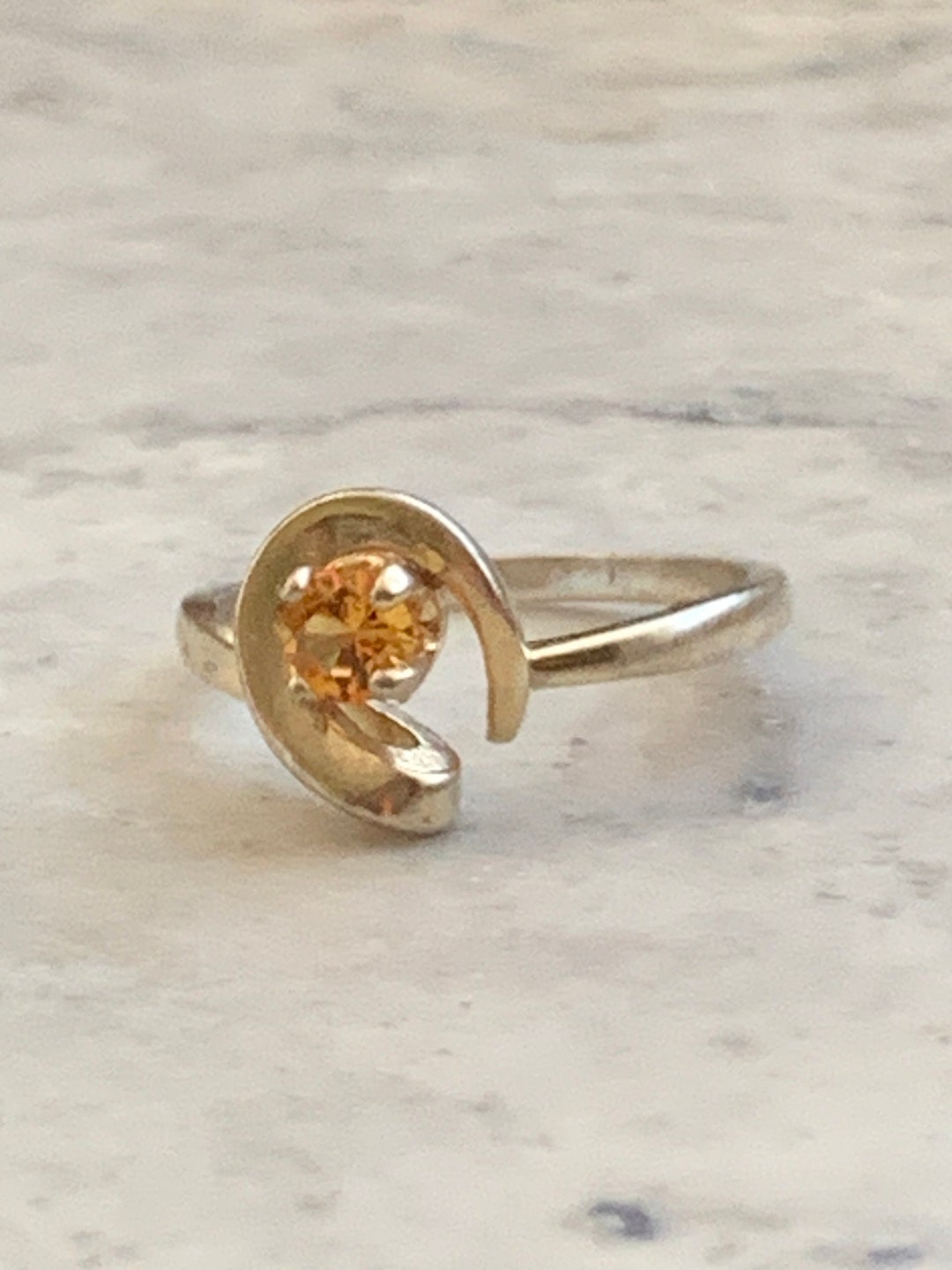 Vintage Golden Topaz Ring, Golden Topaz Solitaire Ring, November ...