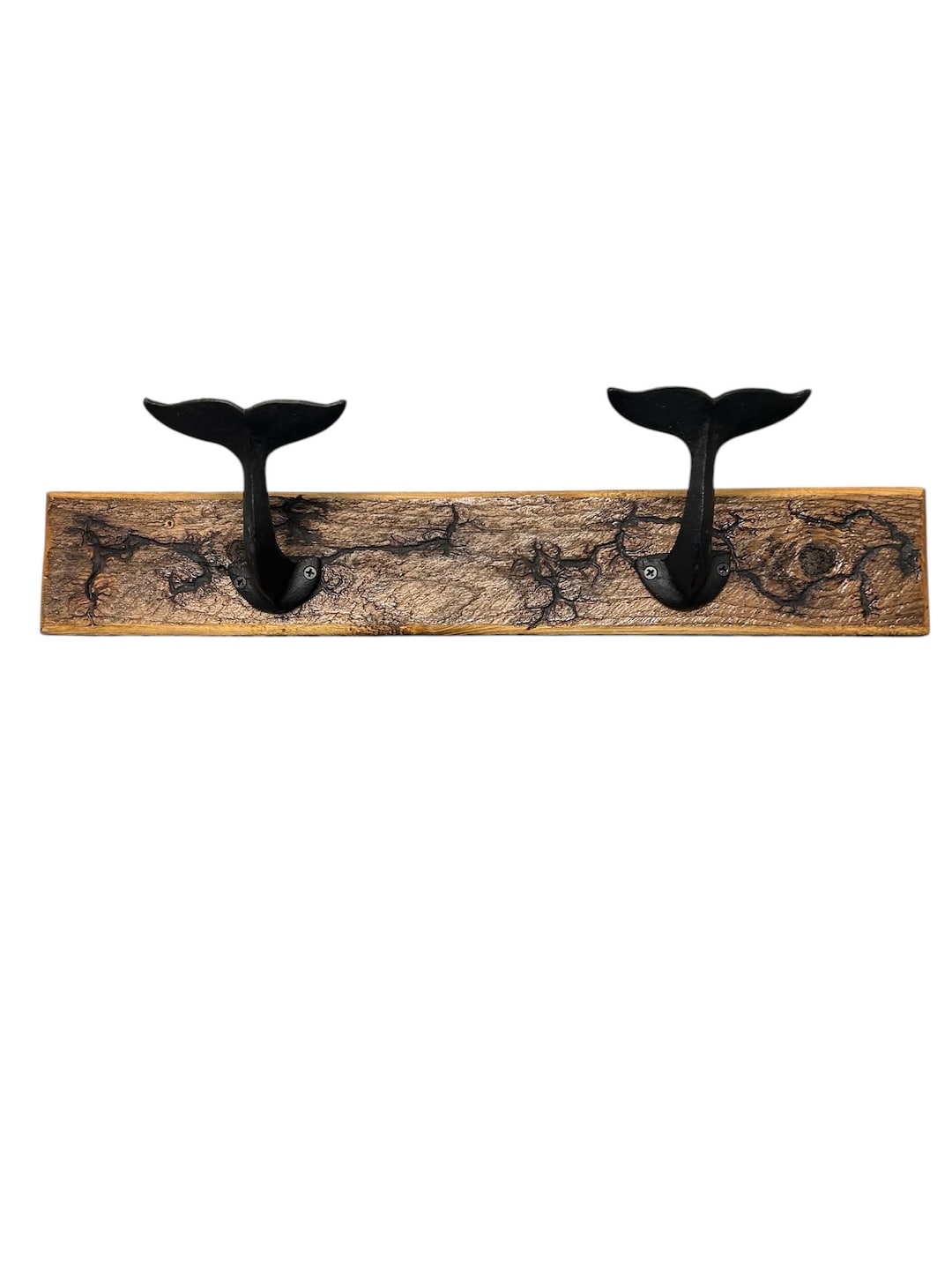 Nautical Whale Tail Hooks: Reclaimed Wood & Iron Wall Decor - Etsy