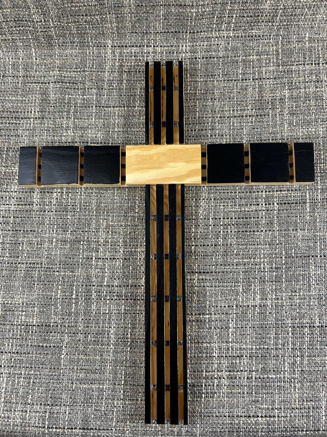 Wooden Cross, Modern Wooden Cross, Natural Wood Cross, Black Tan Cross ...