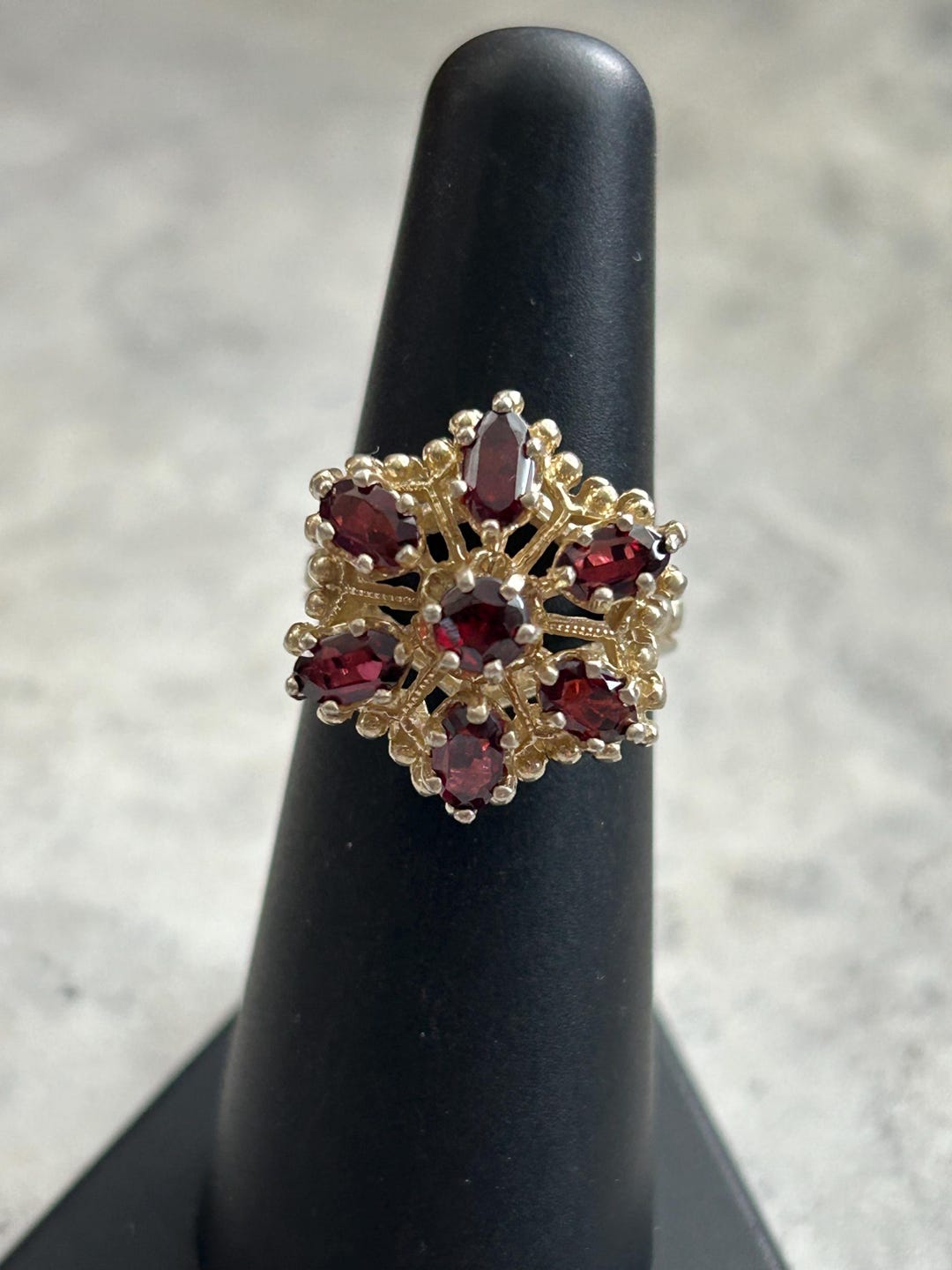 Vintage Garnet Ring, Vintage Genuine Garnets Gold Ring, Victorian ...
