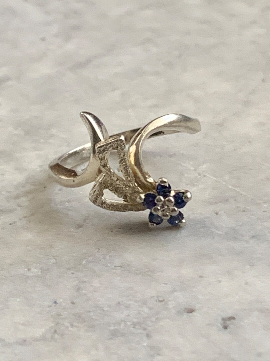 Vintage Gold Plated Shooting Star Ring, Simulated Sapphire CZ, Size 6 ...