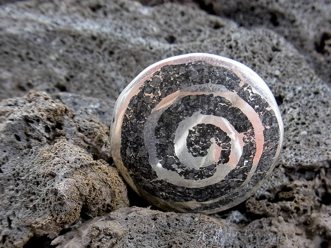 Lava Ring, 925 Silver Lava Spiral Ring, Lava Ring With Silver Spiral - Etsy