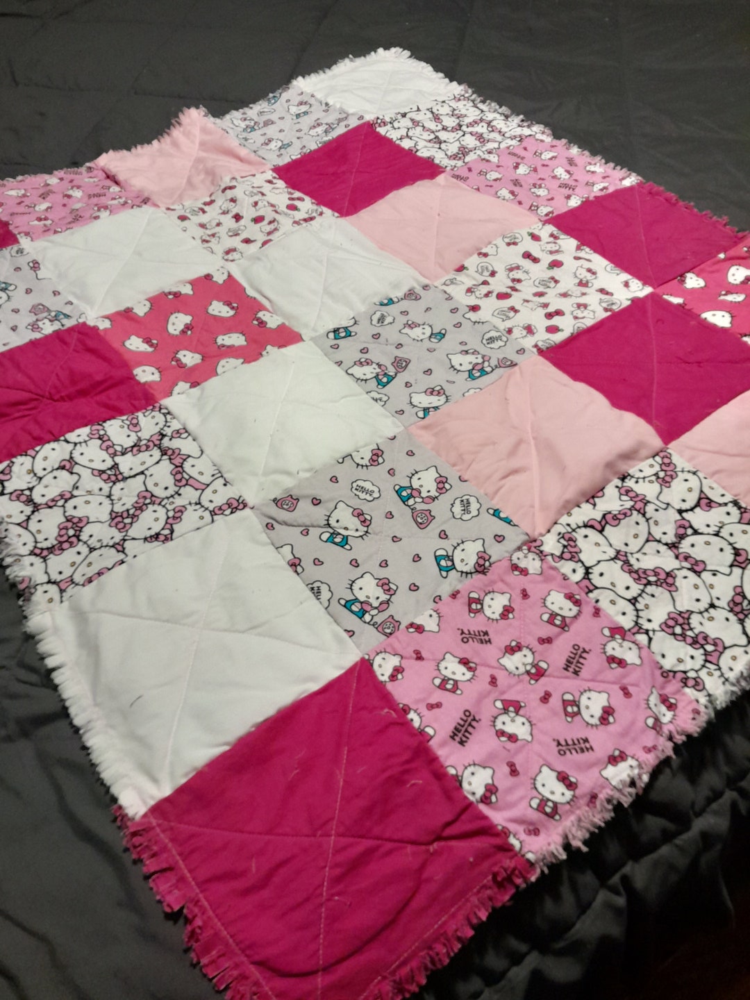 Hello Kitty Rag Quilt Crib Size Made to Order You Pick the Size You ...