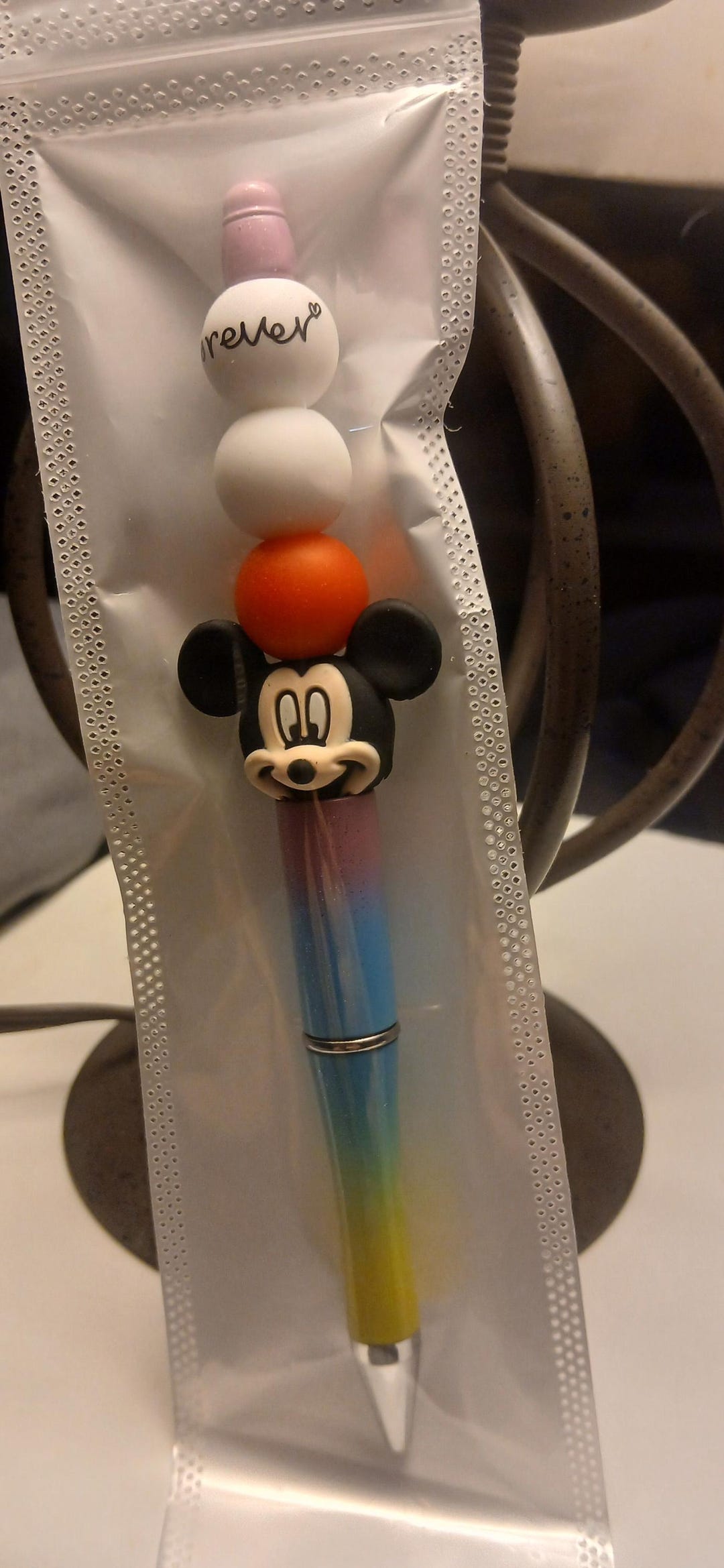 Mickey Mouse Beaded Pen Black Ink - Etsy