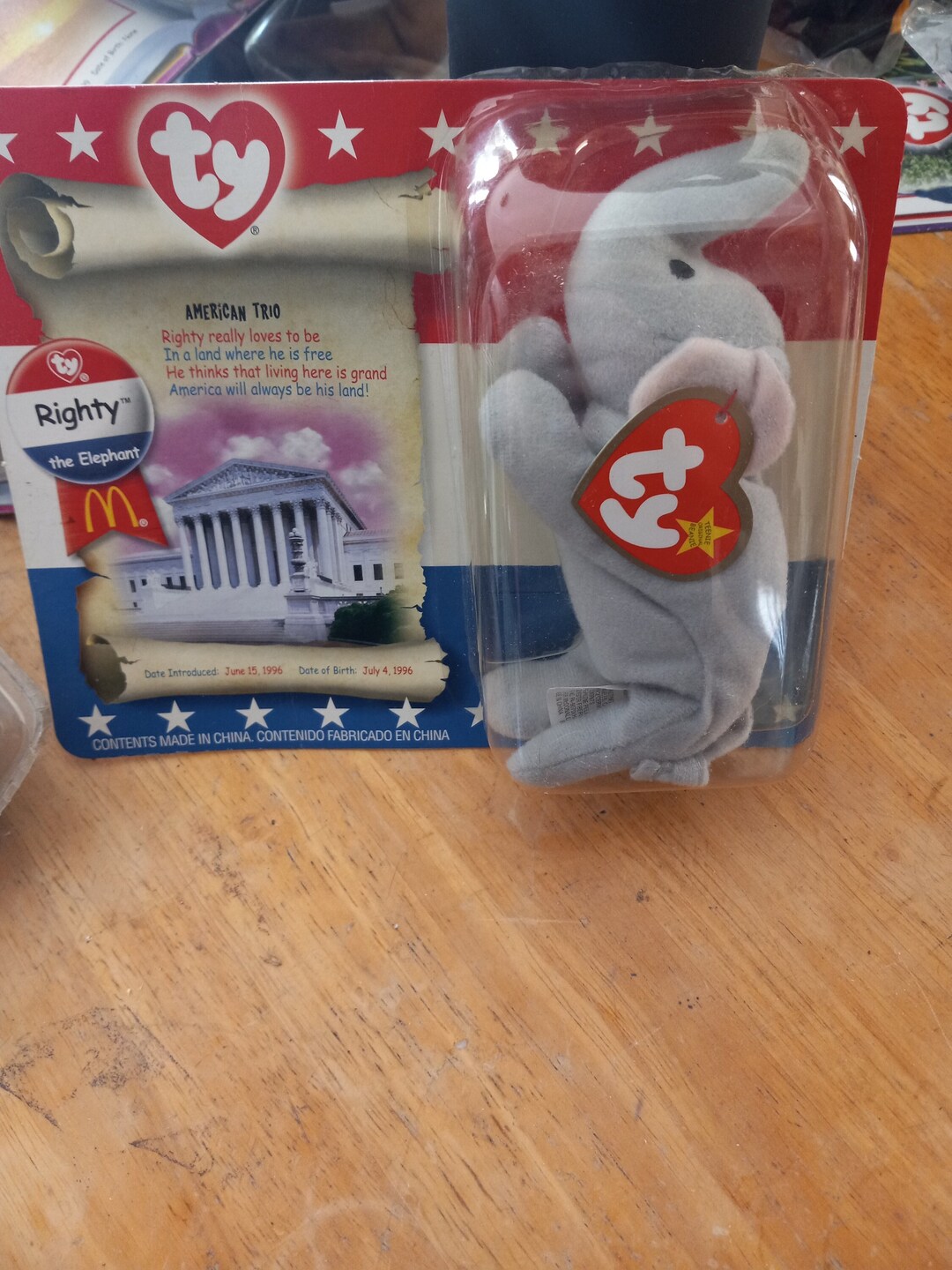 Original Ty Teenie Beanie Baby Righty the Elephant 1996 - Etsy