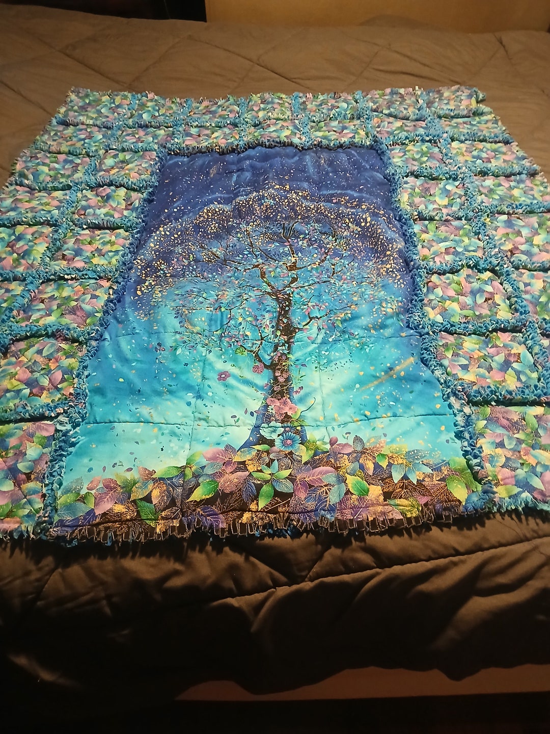 Tree of Life Throw Rag Quilt Made to Order Non Smoking Home - Etsy