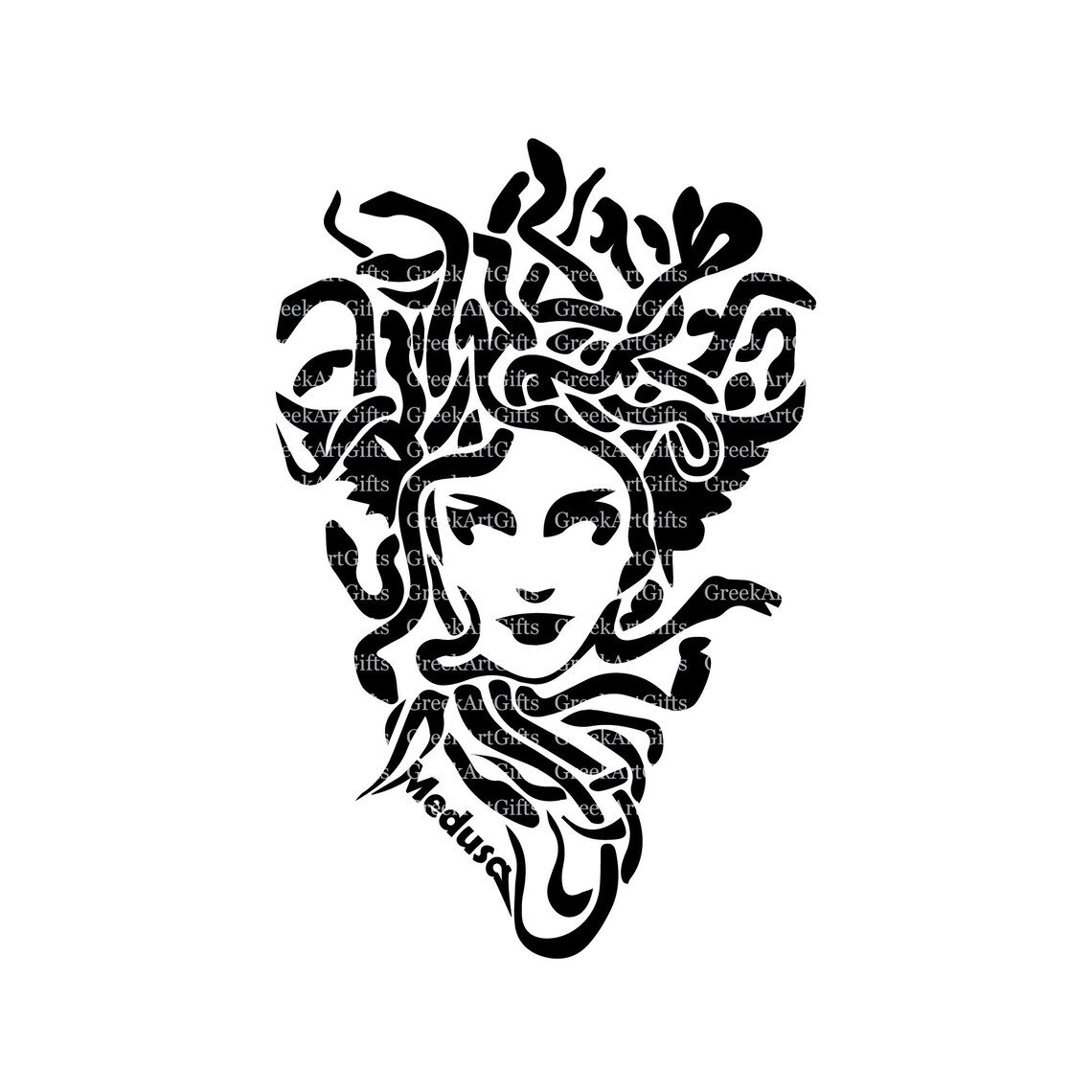 Medusa's Snake Head Medusa Greek Design Svg, Png, Jpg, Eps, Pdf Clipart ...