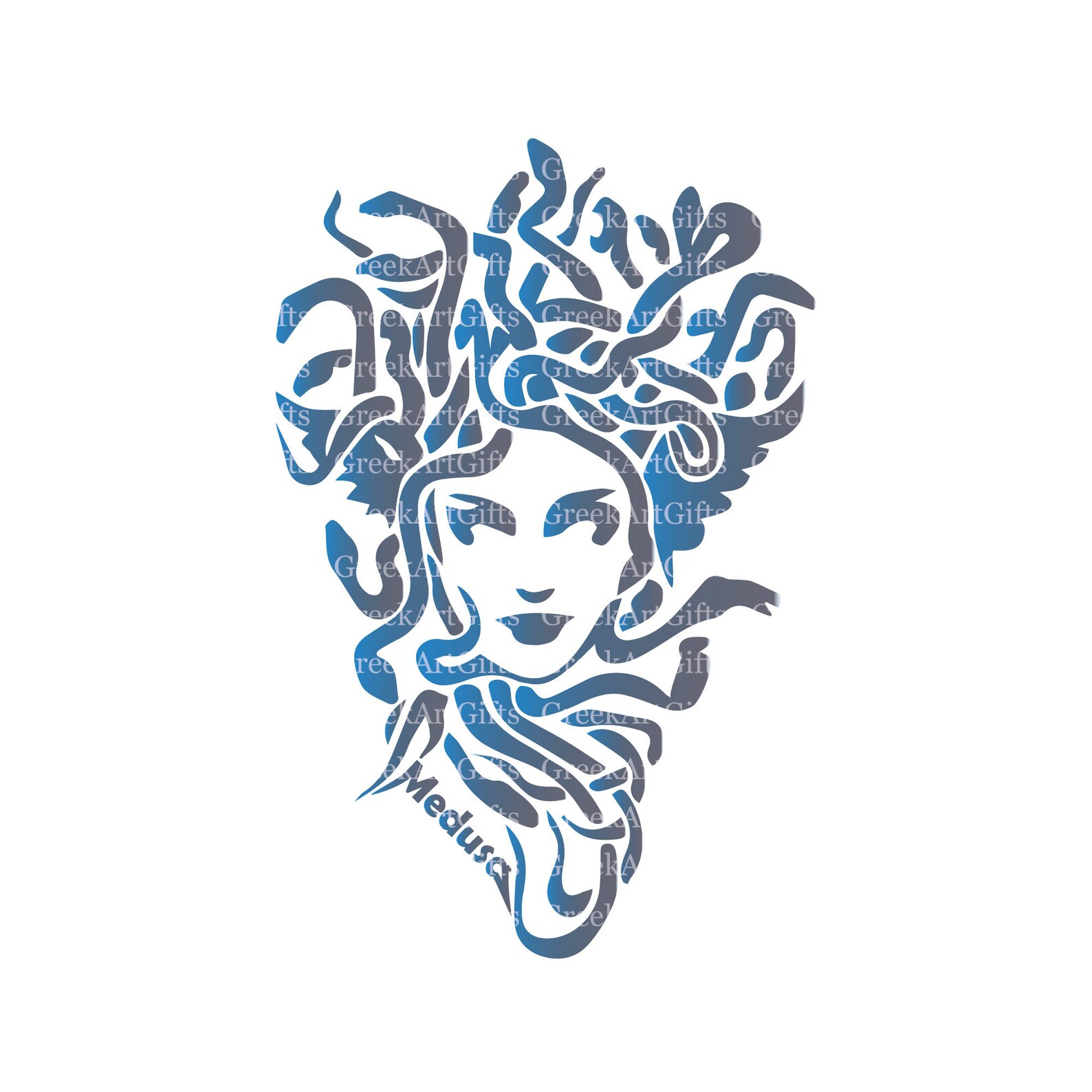 Medusa's Snake Head Medusa Greek Design Svg, Png, Jpg, Eps, Pdf Clipart ...