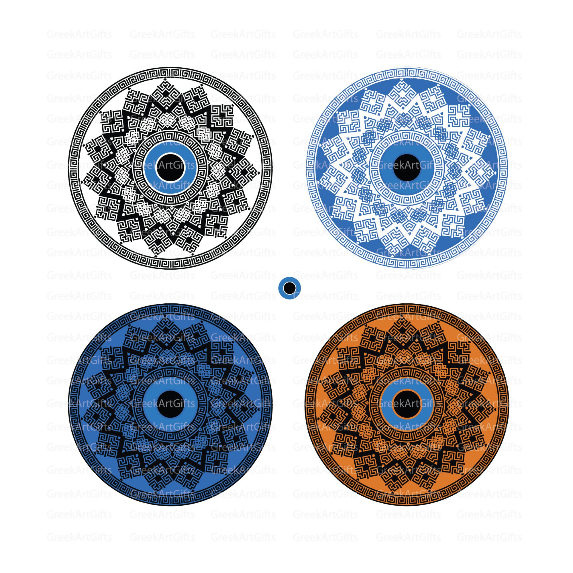 Evil Eye Mandala Pattern Decor Evil Eye Greek Mati Svg, Png, Jpg, Eps ...
