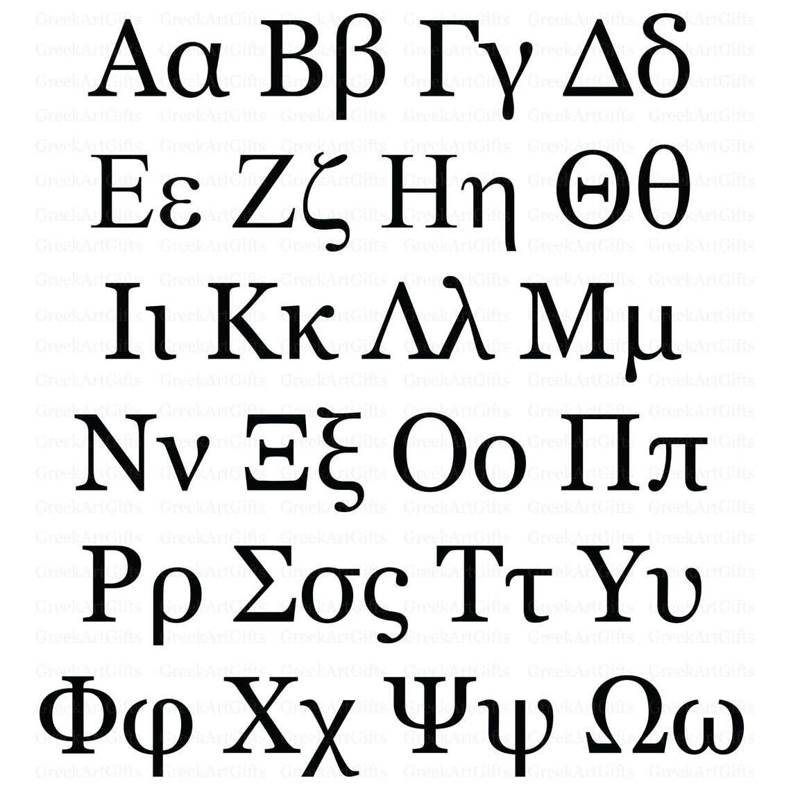 Greek Svg Letters Cut File Alphabet Cricut Greece Greek Alphabet Vinyl ...