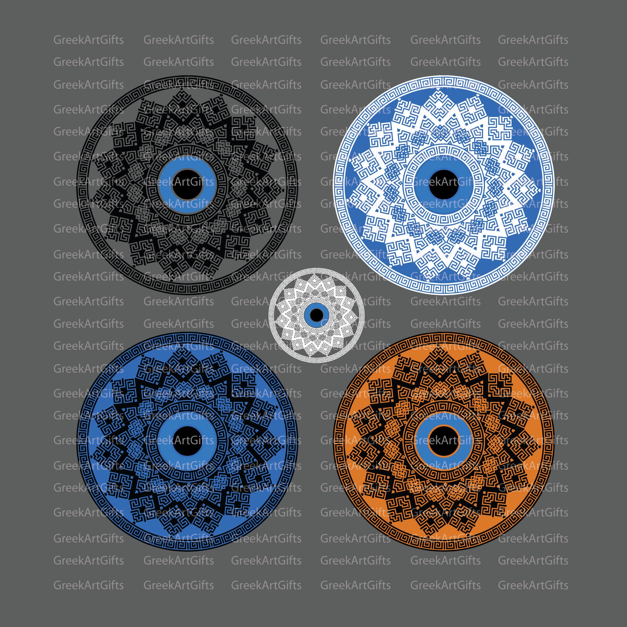 Evil Eye Mandala Pattern Decor Evil Eye Greek Mati Svg, Png, Jpg, Eps ...
