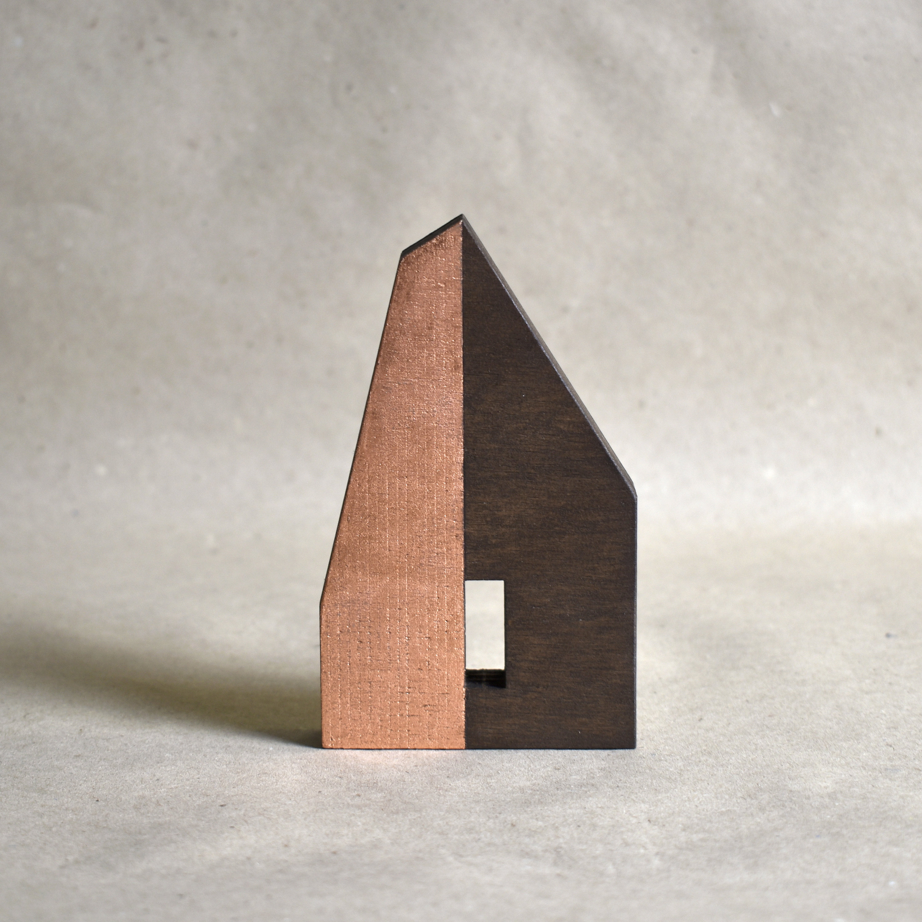 Little Hut - Dark/copper No.41. Handpainted and Gilded Plywood Art. - Etsy