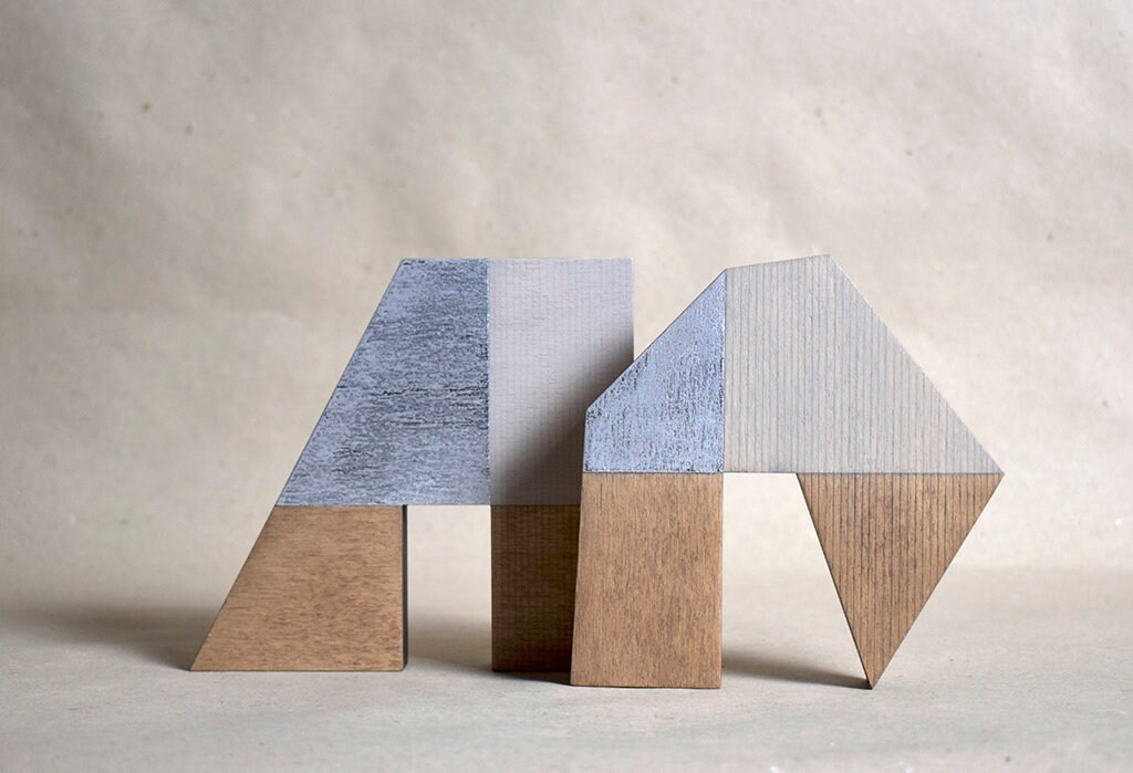 Modern House Sculpture. Handpainted and Gilded. Abstract House No.24 - Etsy