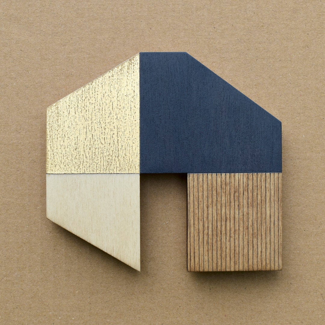 Blue and Gold House - Wall Sculpture. Gilded and Handpainted. House ...