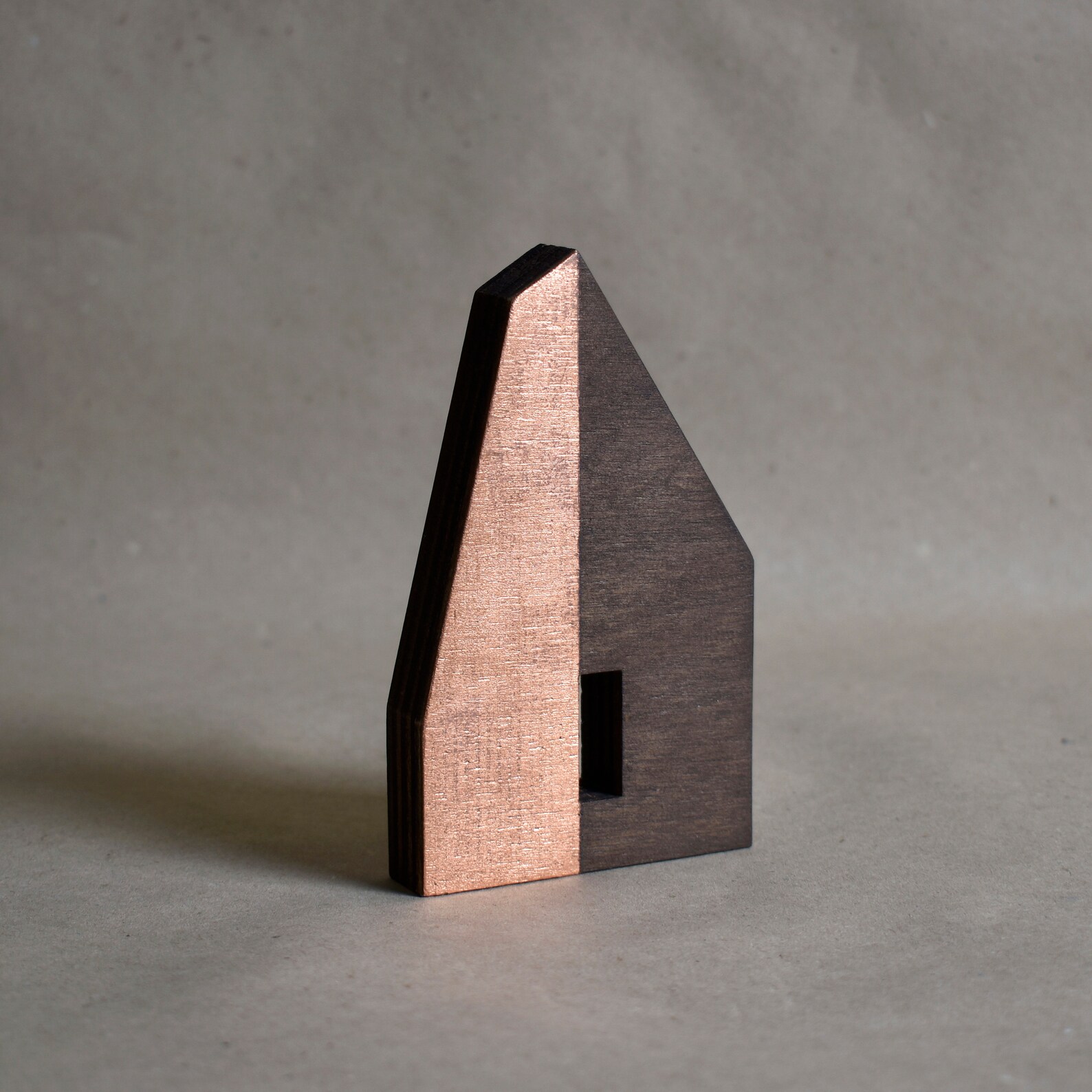 Little Hut - Dark/copper No.41. Handpainted and Gilded Plywood Art. - Etsy