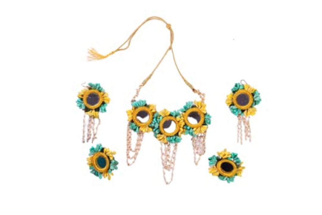 SAUMAKSHI DESIGNS Beautiful Flower Jewellery Set for Women(yellow) - Etsy