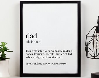 Papa Definition Printable Art Father's Day Gift Dad | Etsy