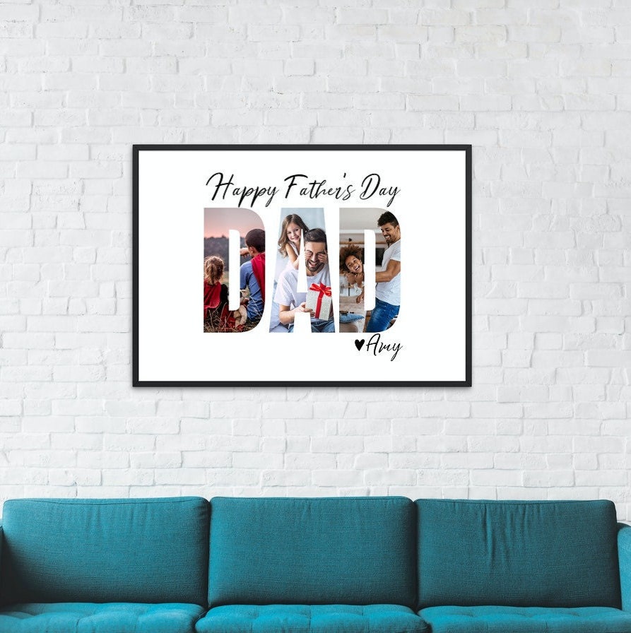 DAD Photo Collage, Father's Day Gift, Custom Photo Print, Gift for Dad ...